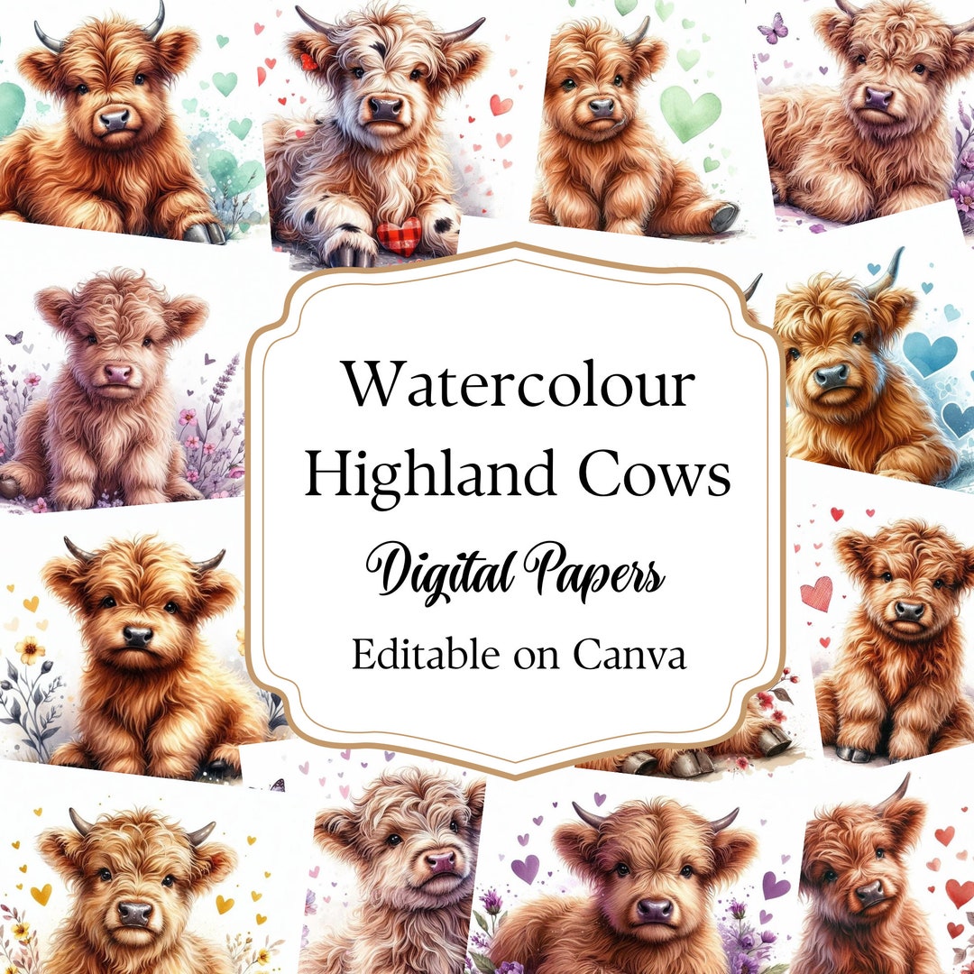 Digital Paper, Cow Decoupage Paper, Cow Scrapbook Paper, Cow Wall Paper ...