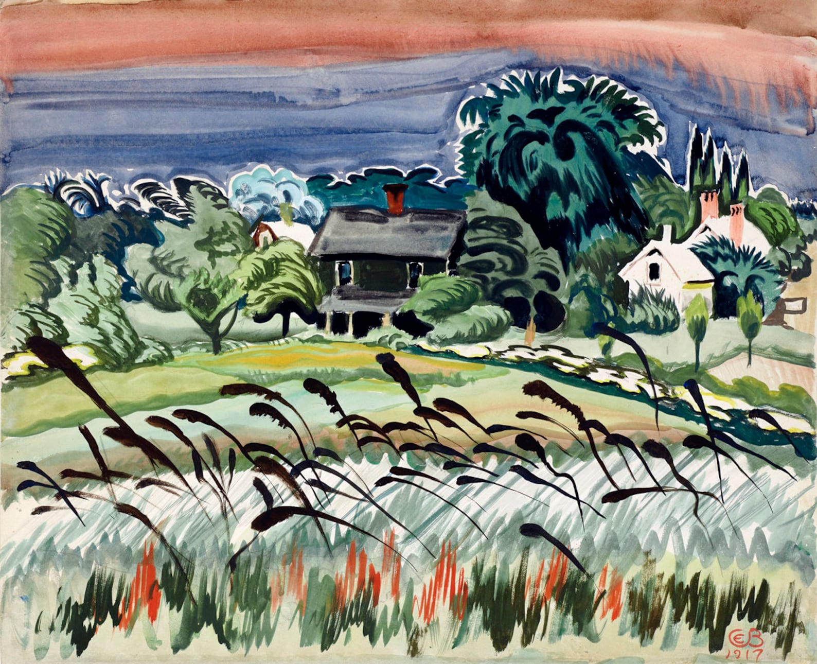 24"x18" Charles Ephraim Burchfield July Evening Ultra Premium Photo ...
