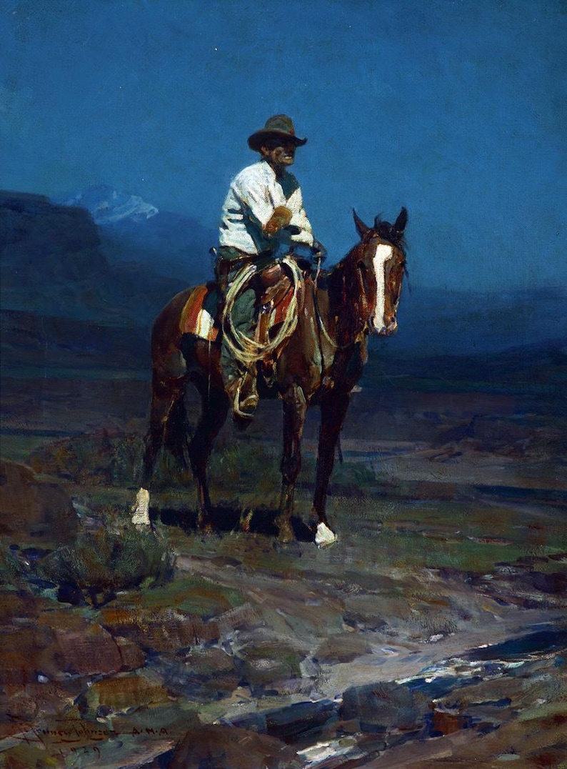 Framed Canvas Fine Art Print Giclee or Poster. Frank Tenney Johnson ...