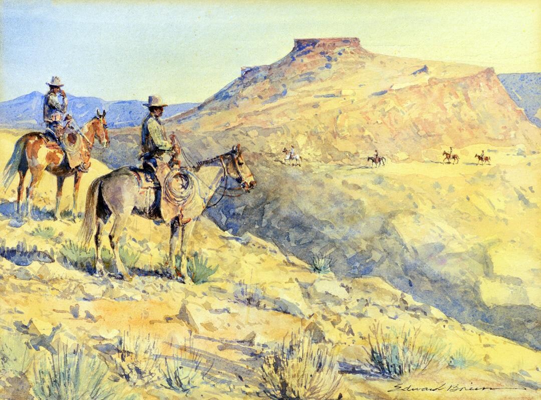 Framed Canvas Art Print Giclee or Poster. Edward Borein Flat Top Riders ...