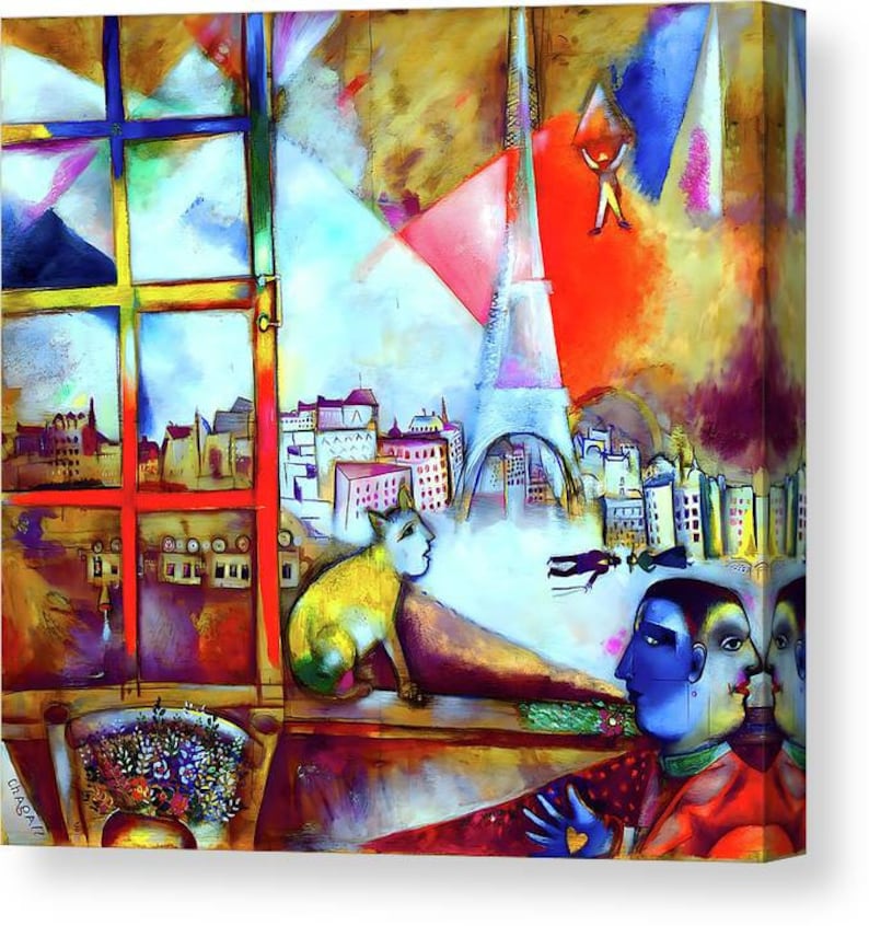 Marc Chagall - Paris Through the Window Canvas Print Canvas Print ...