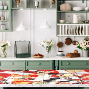 Ceramic Tile Mural Backsplash Medallion Kitchen, Outdoor. Louisiana ...