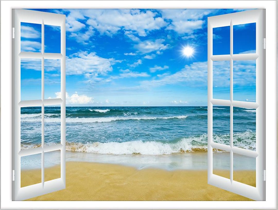 Aluminum HD Modern Metal Wall Decor Art Print. Open Window View of ...