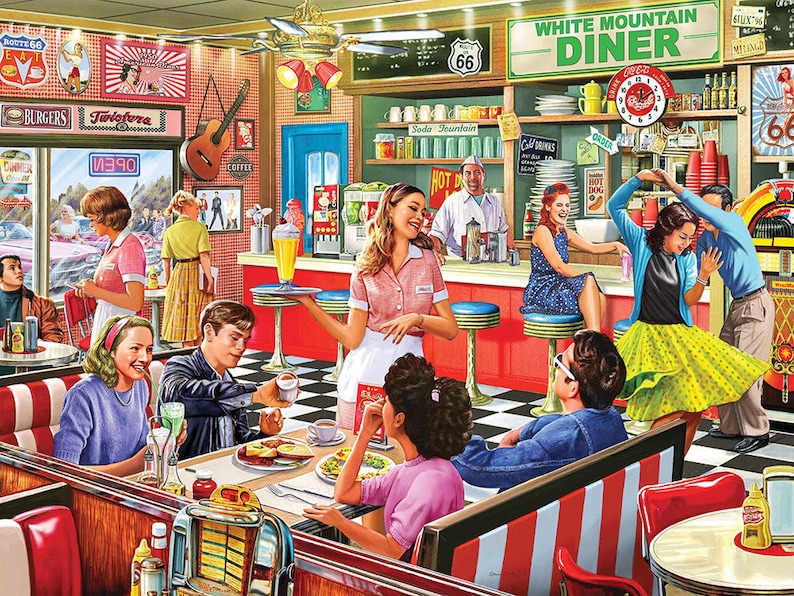 24"x18" Classic 50's 60's American Diner Restaurant Good Times Ultra ...