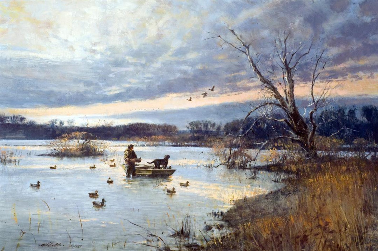 Framed Canvas Art Print Giclee or Poster. Abbett. Leeper Lake, Bird ...