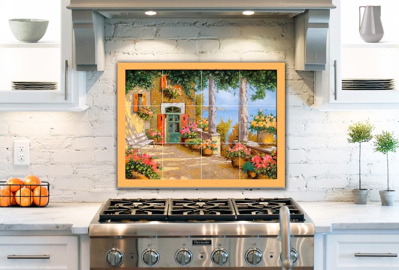 Ceramic Tile Mural Backsplash Medallion Kitchen, Floor, Pool. Wall Art ...