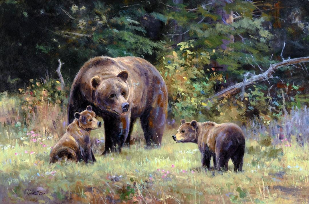 Ceramic Tile Mural Art Accent Kitchen Backsplash Medallion. Grizzly ...