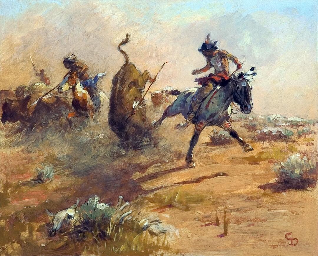 Framed Canvas Art Print Giclee or Poster.dye Charlie Comanche Chase ...