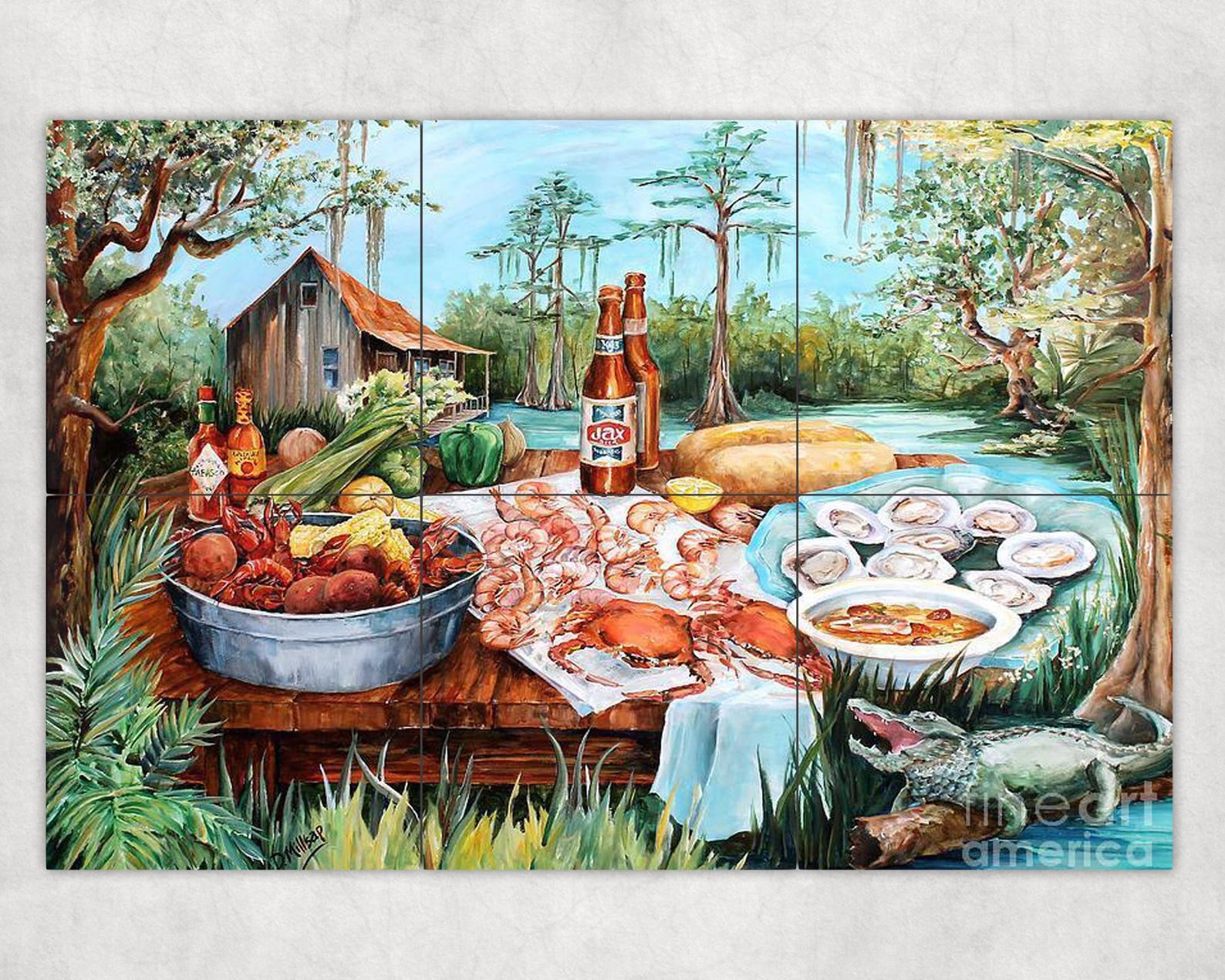 Ceramic Tile Mural Backsplash Medallion Kitchen, Outdoor. Louisiana ...