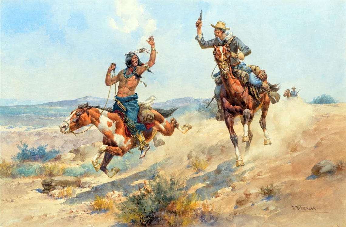 Framed Canvas Art Print Giclee or Poster. Hansen. the Surrender. Indian ...