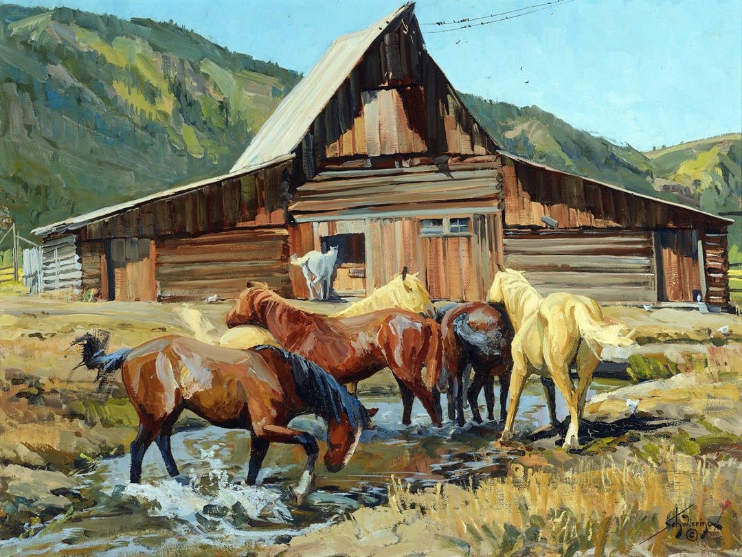 Ceramic Tile Mural Accent Kitchen Backsplash Medallion. Horses Switchin ...