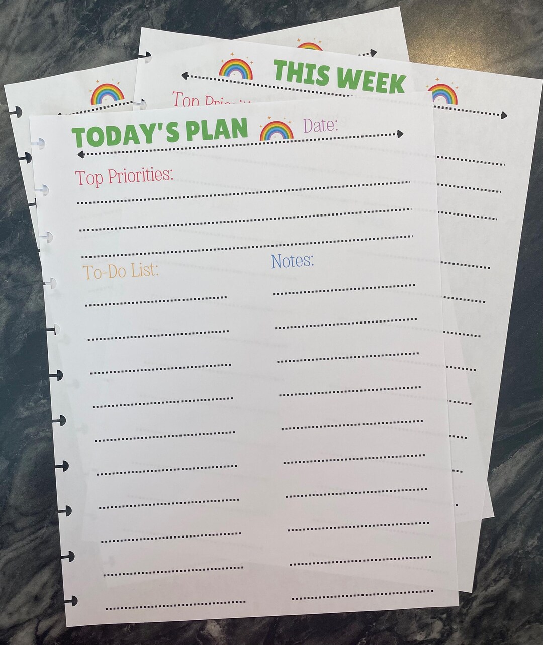 Planner Refill Paper 8.5 X 11 Options for Three Punch Options Multiple ...