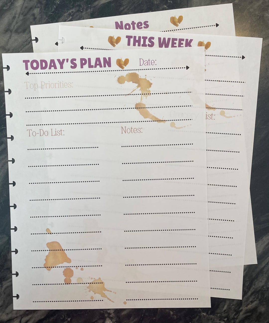 Planner Refill Paper 8.5 X 11 Options for Three Punch Options Multiple ...