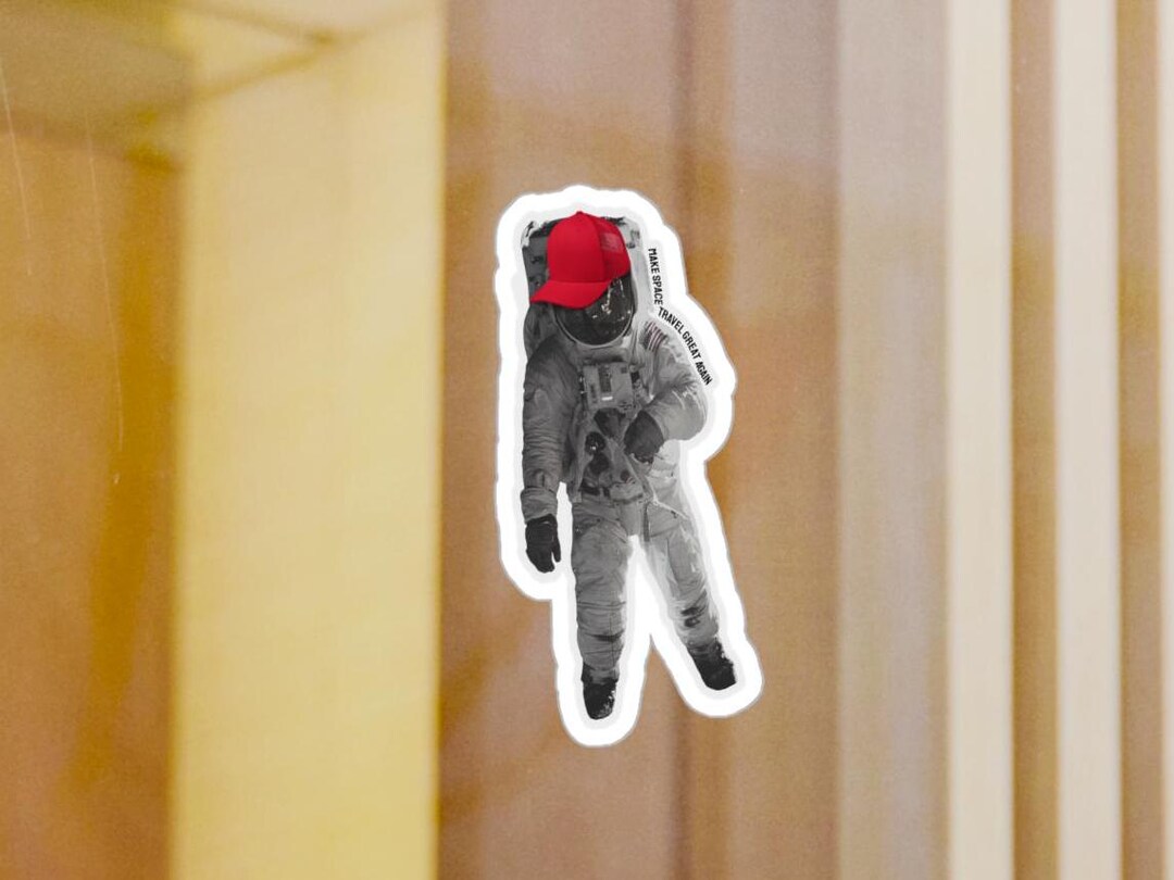 Astronaut MAGA Hat Sticker, Kiss-cut Vinyl Decals for Laptop, Trump ...