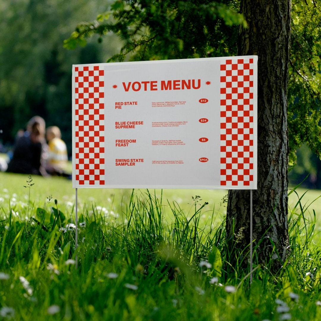 Retro Politics Yard Sign, USA Election 2024 Vote Decor, 60s Decor Diner ...