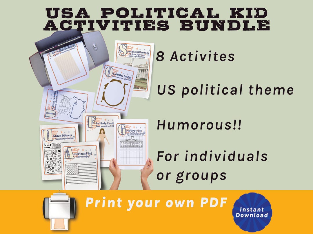 Patriotic Kid Activity Pack Bundle - Civics Lesson for Child, American ...