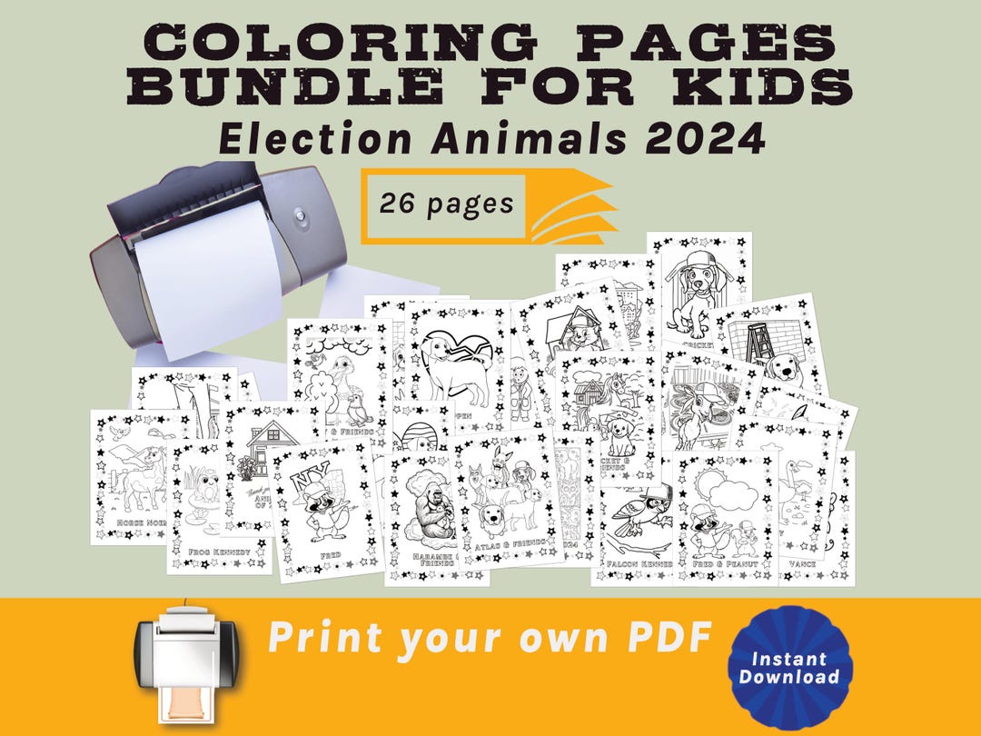 Homeschool Coloring Pages for Kids, American Large Bundle Digital ...