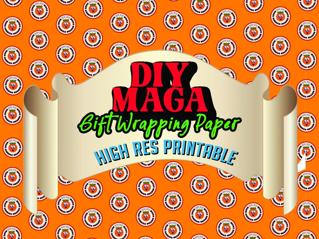 DIY Trump Inauguration Orange Wrapping Paper Digital Download, Gift ...