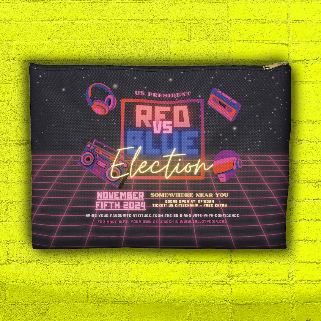 Election 2024 Accessory, Zippered Pouch 90s Style Rave Travel Bag, Make ...
