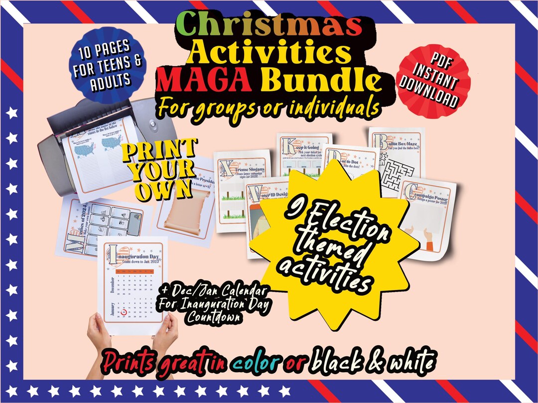 MAGA Christmas Digital Download Activities for Kids, MAGA Bundle File ...
