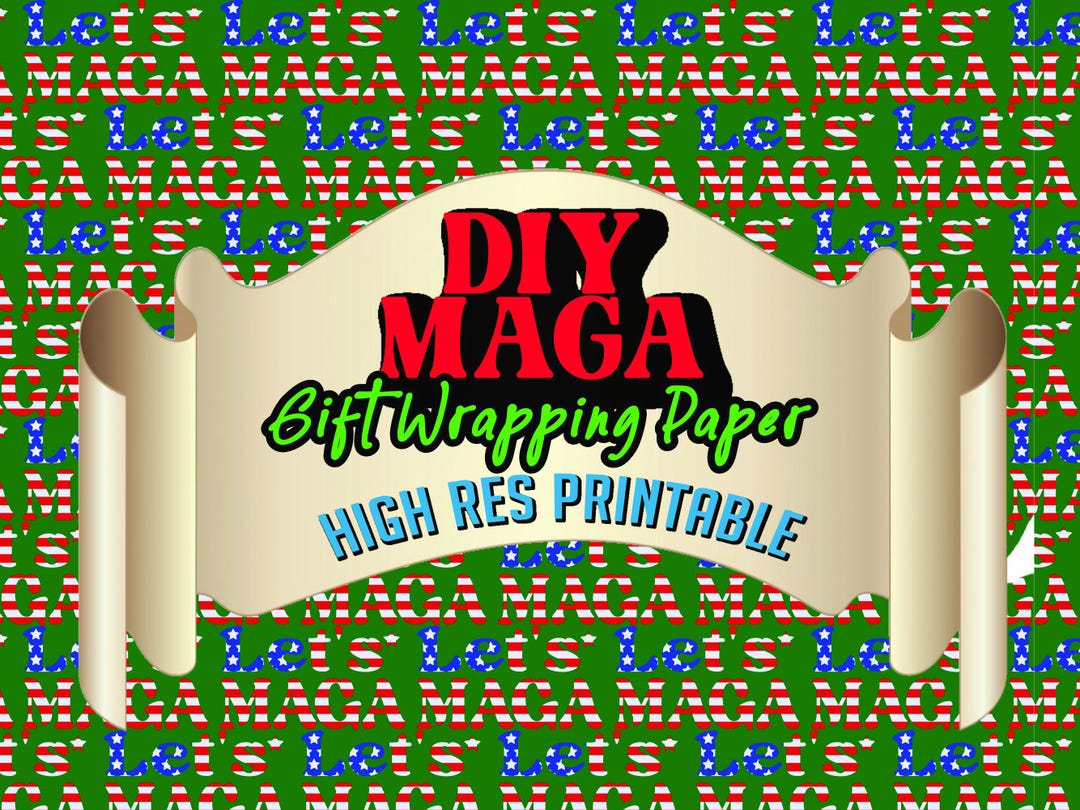 45 47 Inauguration DIY Present, MAGA Green Wrapping Paper Digital ...