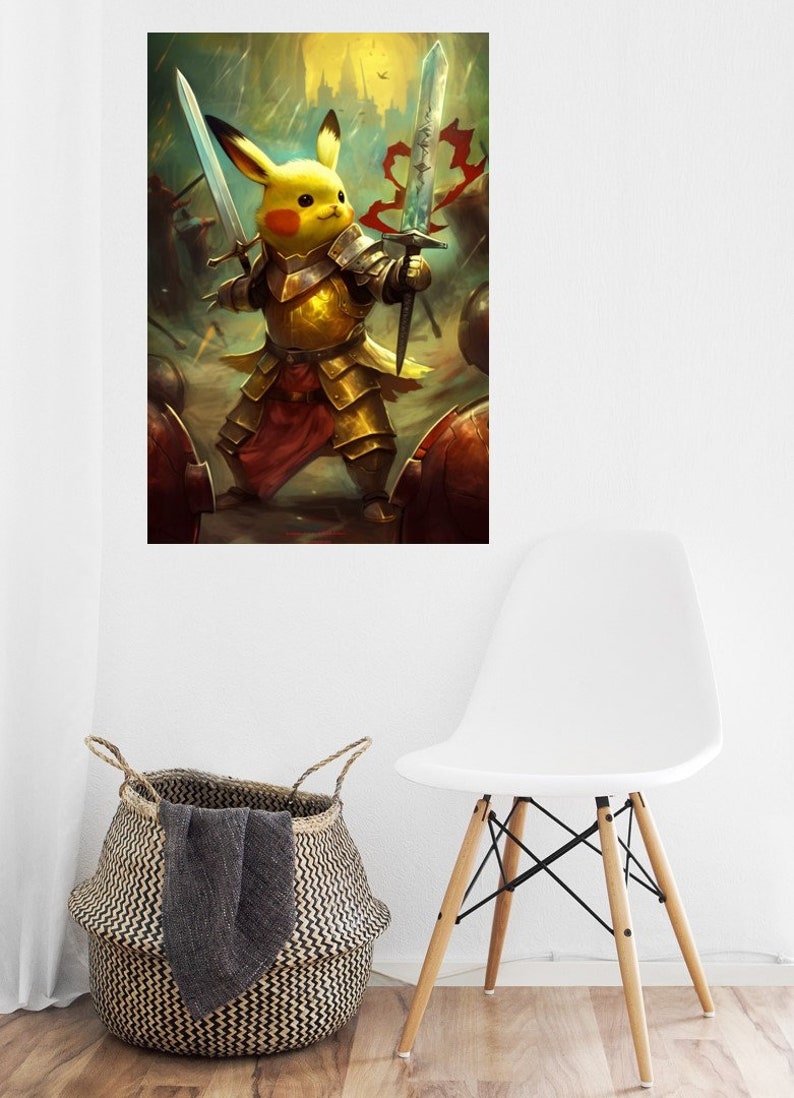 Pikachu Knight Printable Gallery Wall Art Digital Download - Etsy