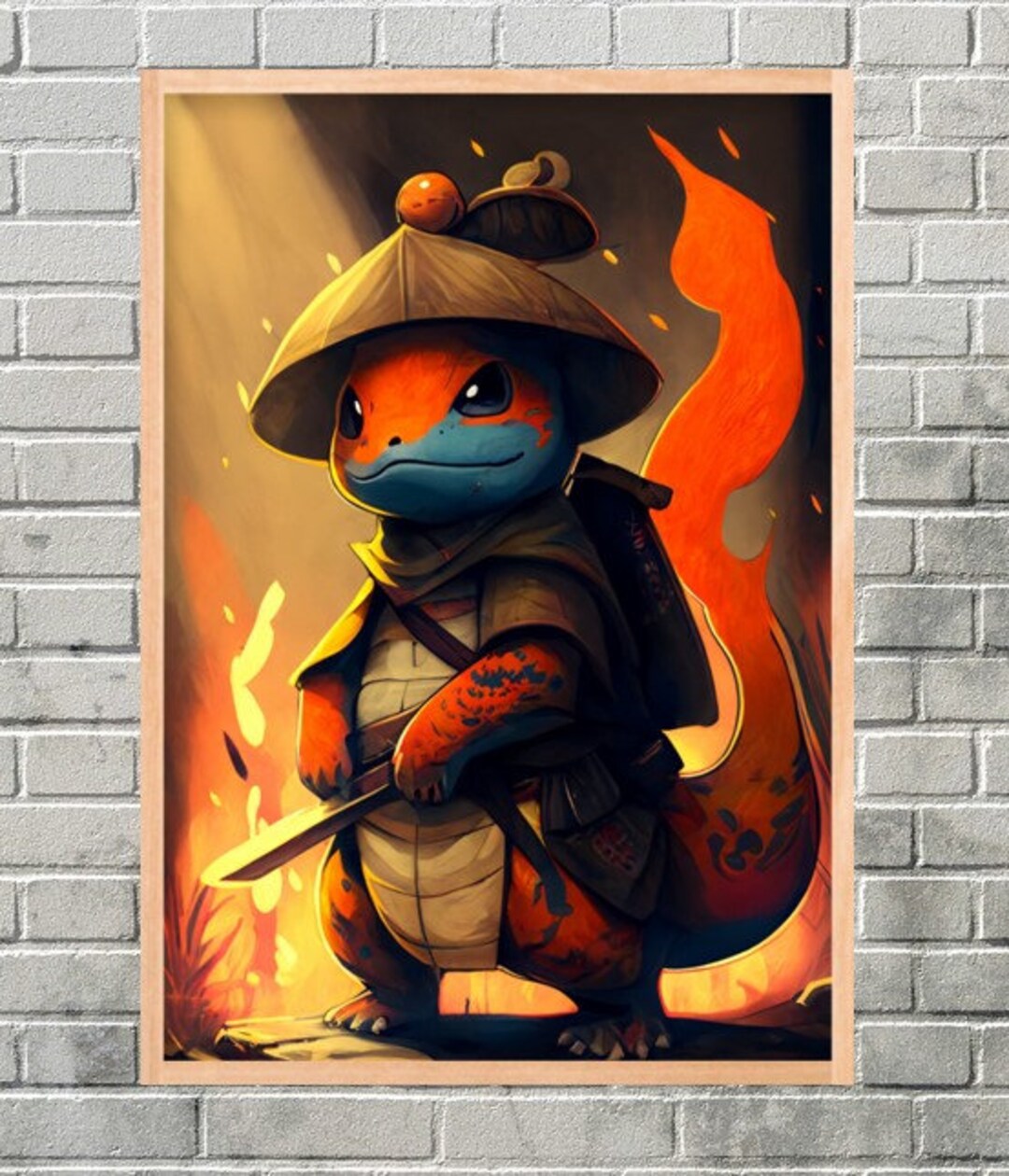 Charmander From Pokémon as Samurai | Printable Gallery Wall Art ...