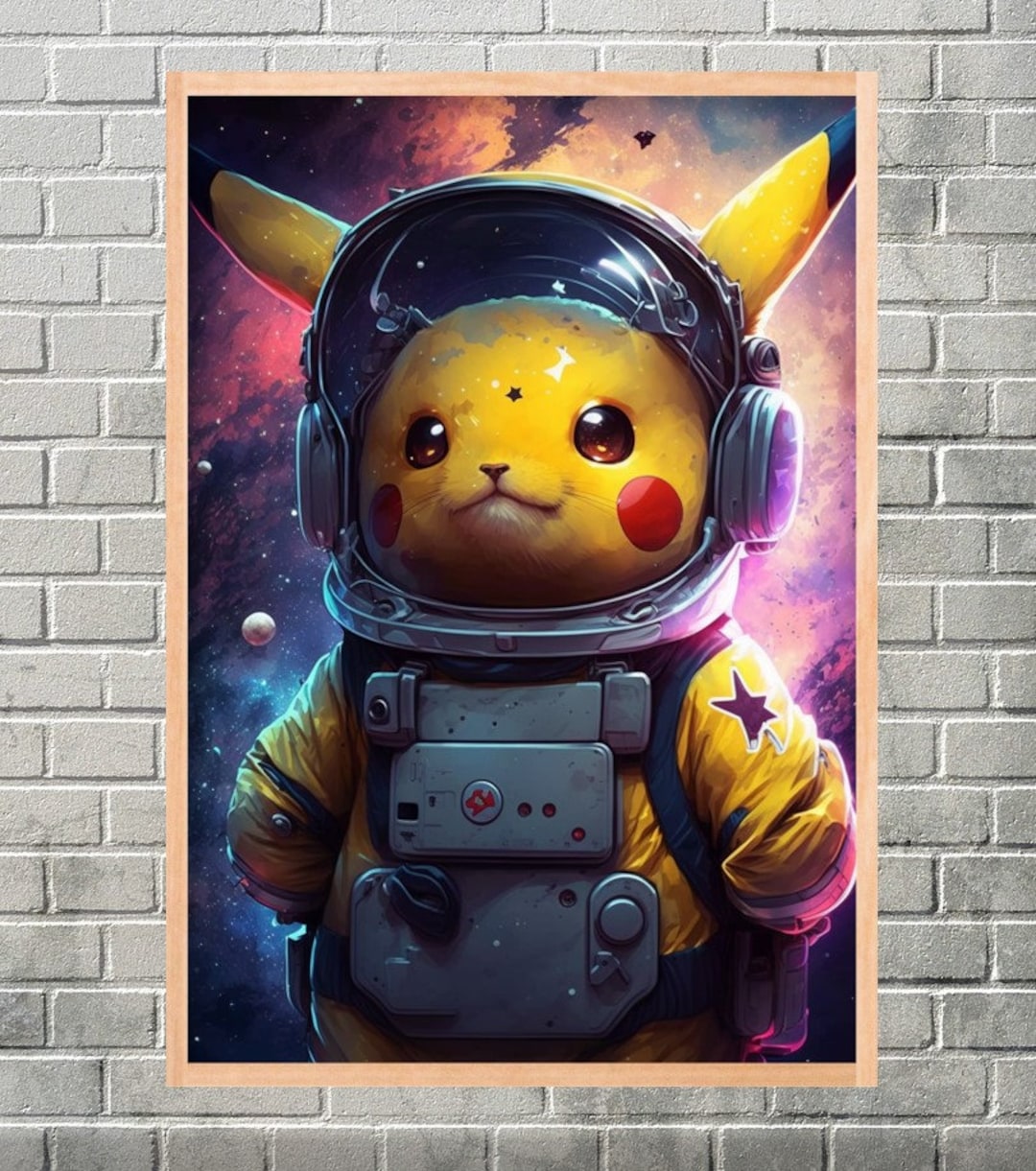 Pikachu Astronaut Going to Space, Digital Print Home Decor, Printable ...