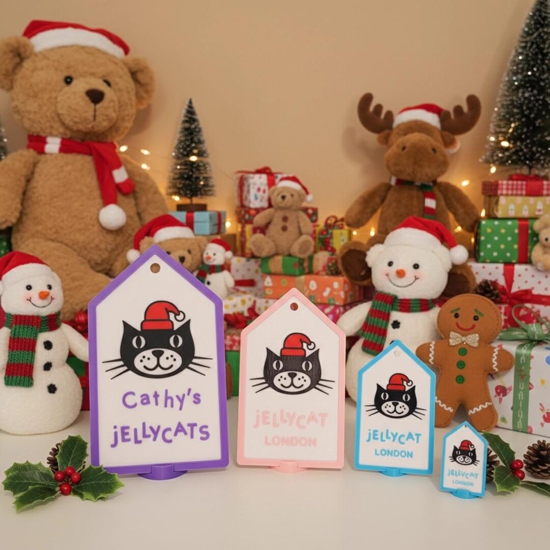 Custom Jellycat Style Christmas Name Sign, Personalized Jellycat Name ...