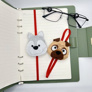 Personalized Dog Animal Bookmark, Handmade Felt Fabric Cute Dog ...