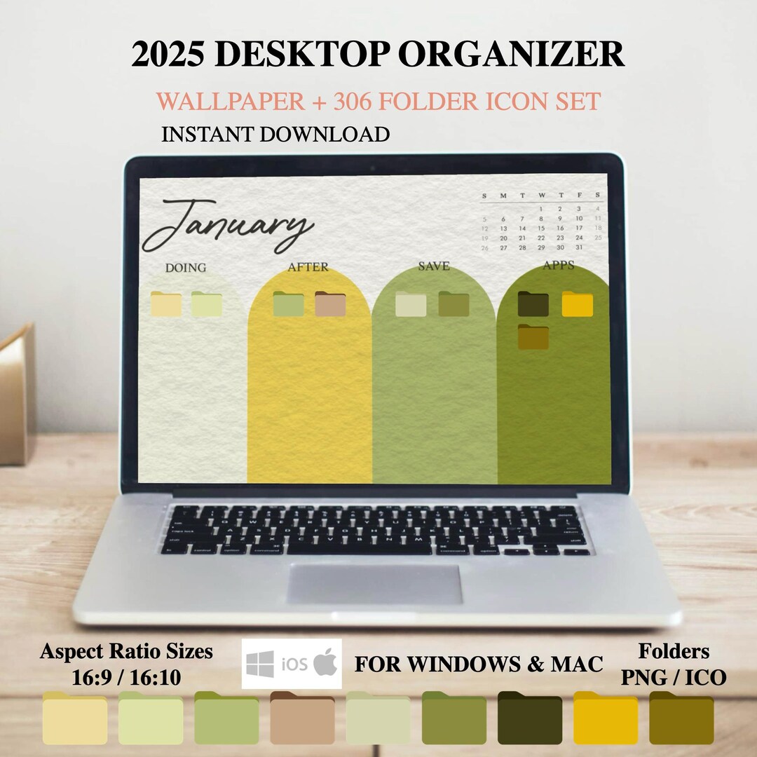 2025 Minimalist Calendar Wallpaper, INS Style Avocado Green Desktop ...