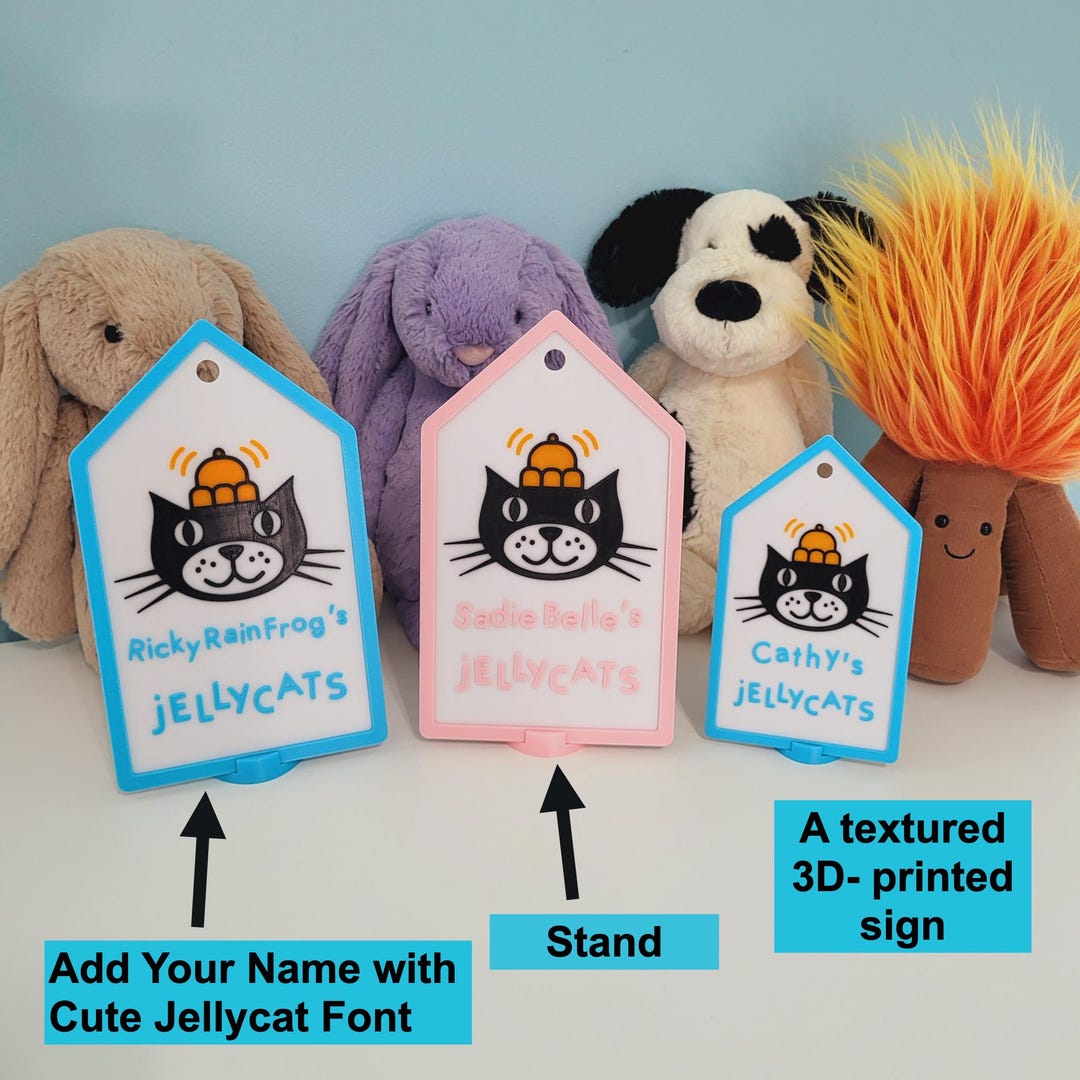 Custom Plushie Collection Name Sign | 3D Printed Display Tag for ...