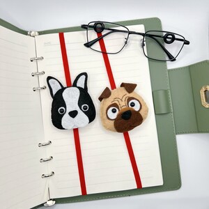Personalized Dog Animal Bookmark, Handmade Felt Fabric Cute Dog ...