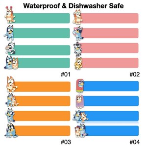 88 Pcs Bluey Waterproof Name Sticker, Daycare Label, School Supply ...