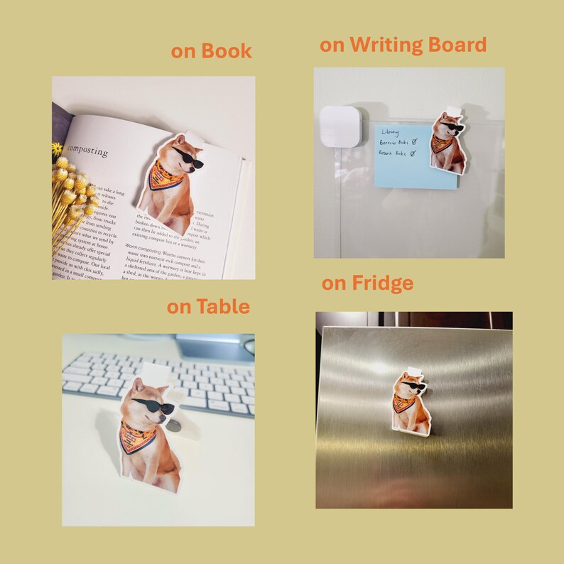 Custom Dog Photo Bookmarks, Personalized Magnetic Pet Bookmark, Custom ...