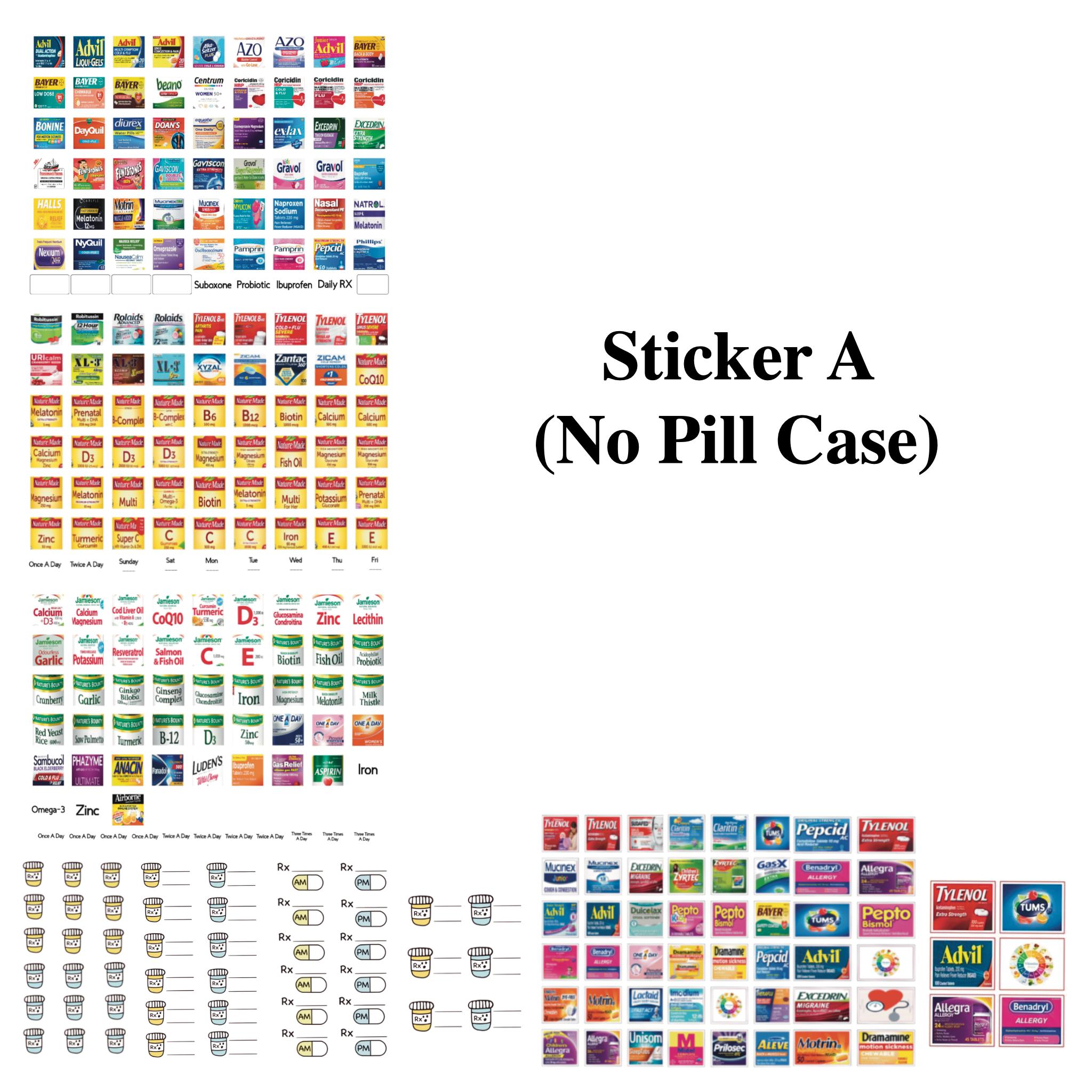 Travel Pill Case With 269 Pre-cut Pill Stickers,custom Medication ...