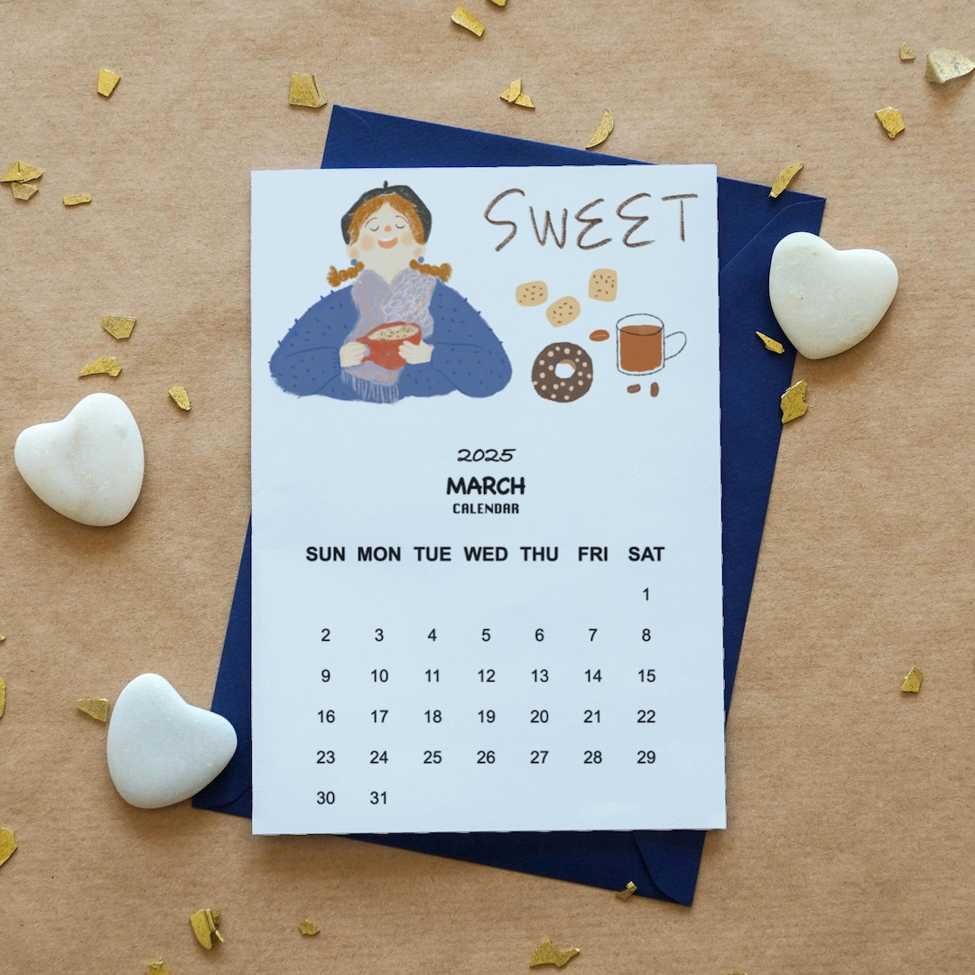 2025 Desk Calendar With Wood Stand, Mini Monthly Calendar, Gift for Kid ...