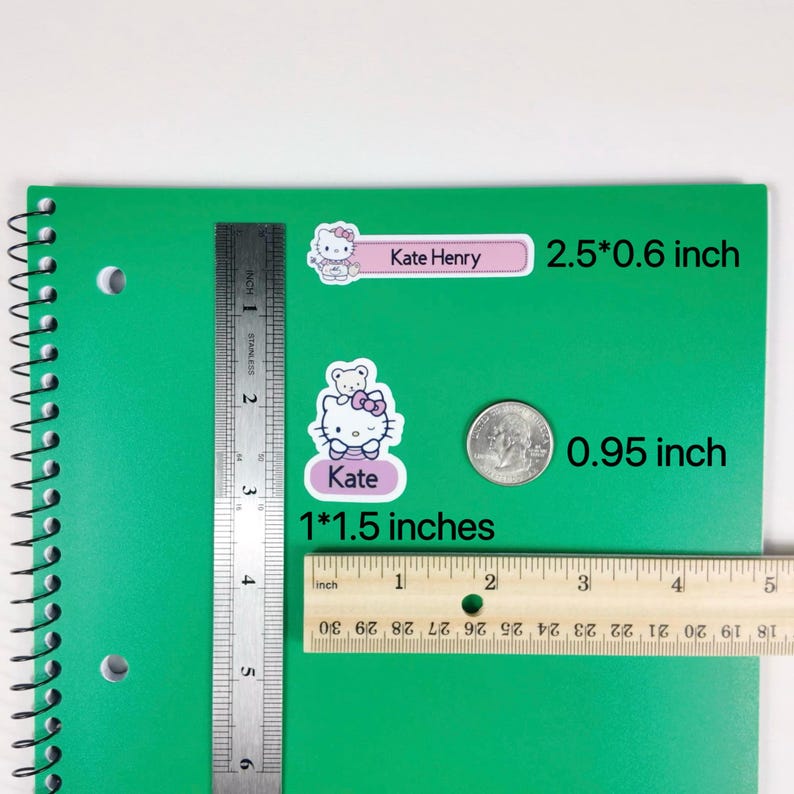 62 Pcs Kitty Waterproof Name Sticker,daycare Label, School Supply ...