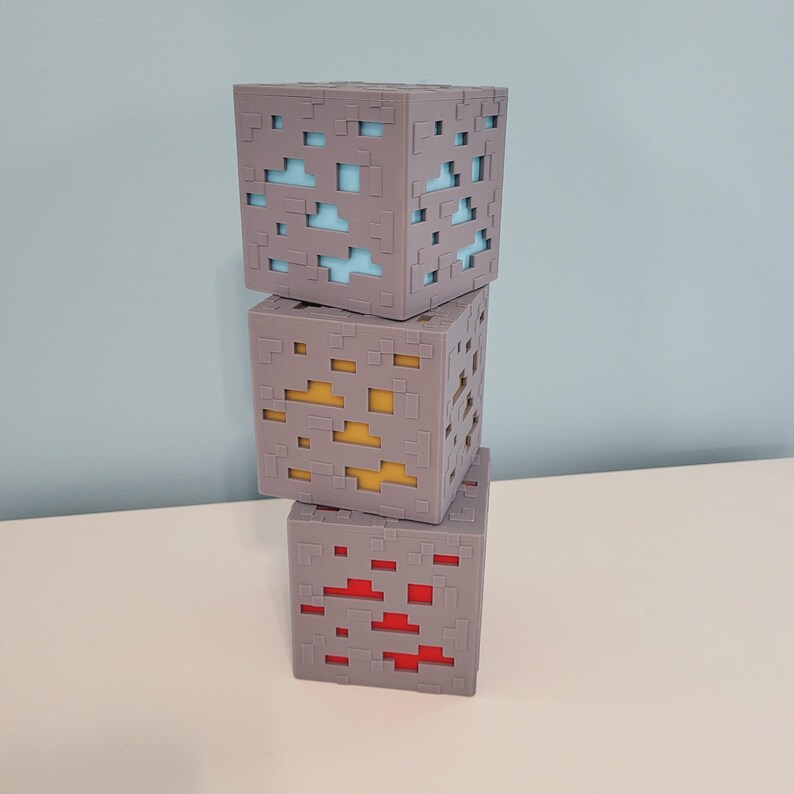 Pixel Block Light Box, Minecraft-inspired Stationary Holders, Minecraft ...