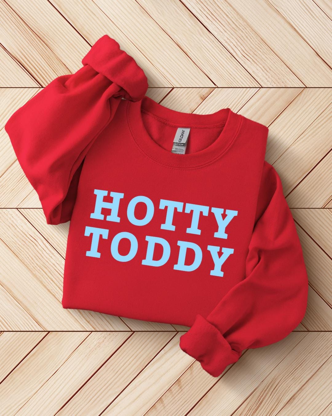 Hotty Toddy Puff Ink Sweatshirt - Powder Blue/ Red - Etsy