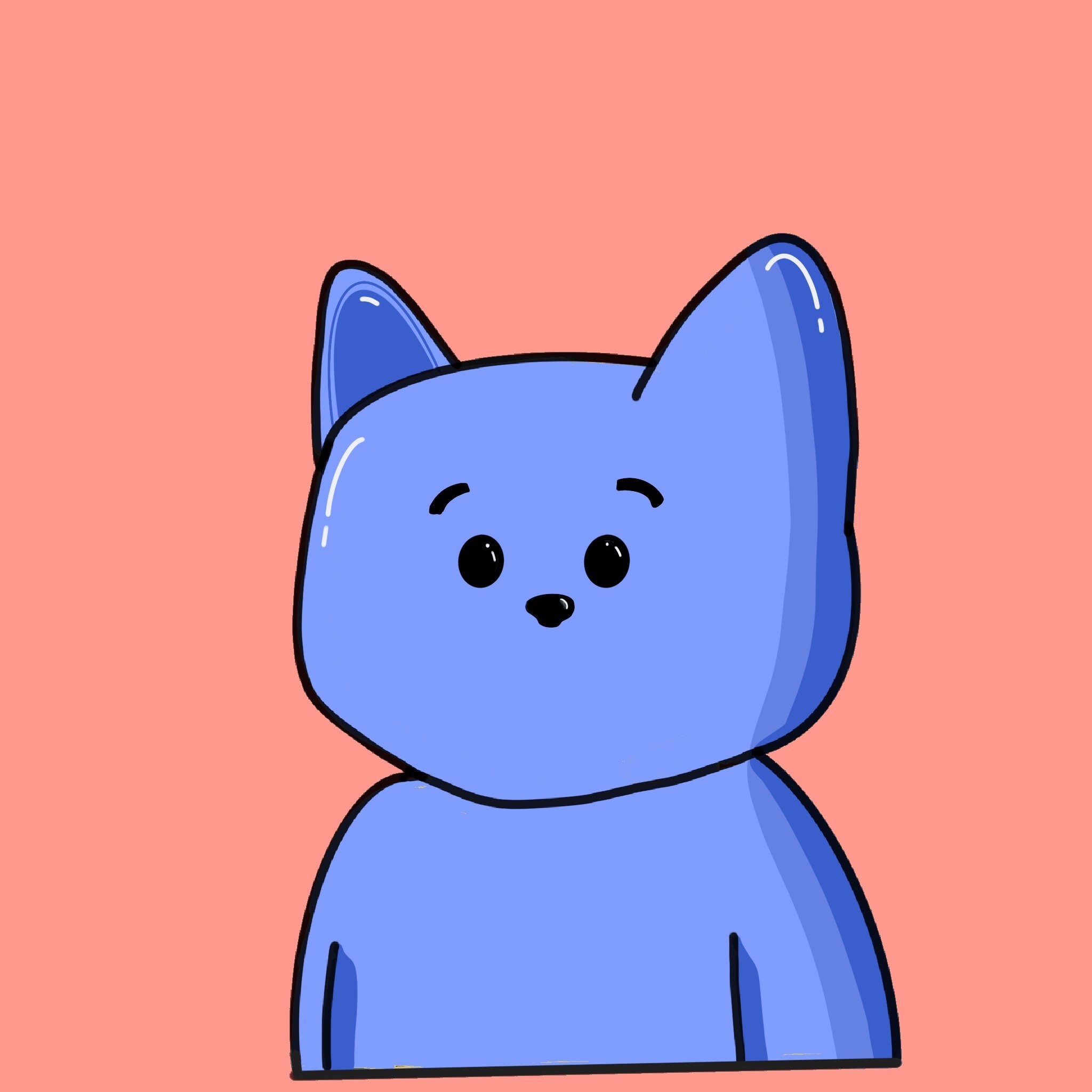 Simple Blue Cat Popcat Screensaver - Etsy