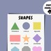 Shapes Poster | Printable Educational Wall Art, Rainbow Nursery Decor ...