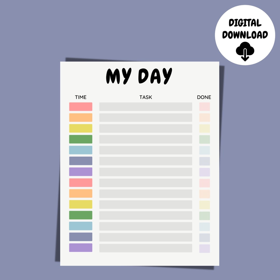 Toddler Routine Chart | Schedule for Kids, Daily Checklist, To-do List ...