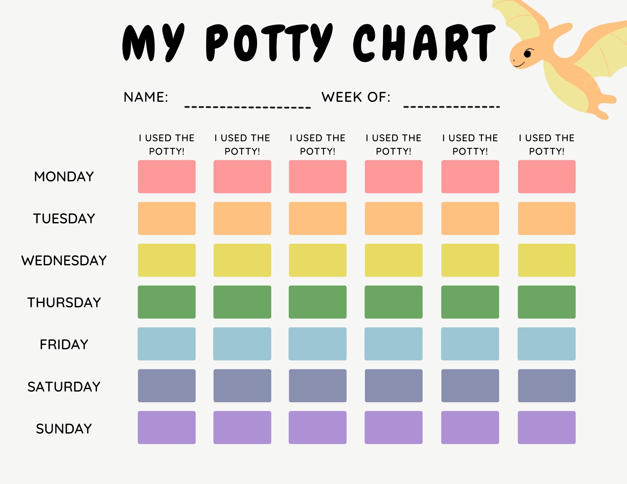 Dinosaur Potty Chart | Toddler Routine Chart, Daily Checklist, Potty ...