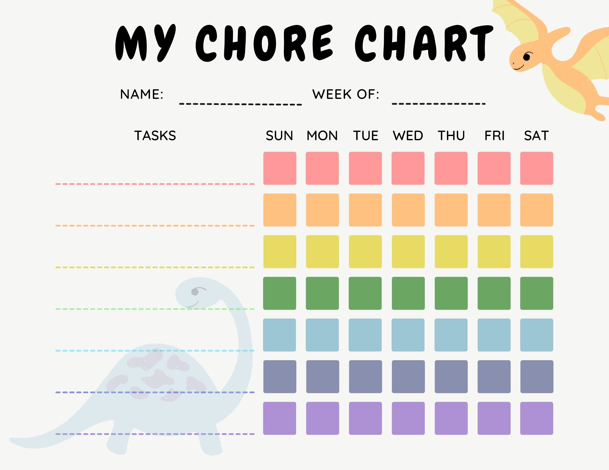 Dinosaur Chore Chart | Toddler Routine Chart, Chore Chart for Kids ...