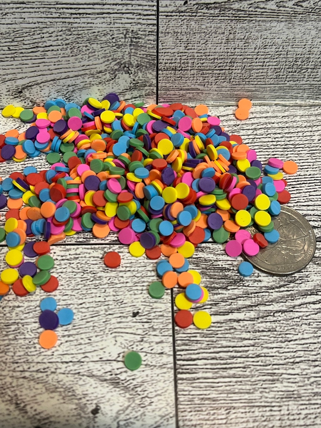 20g Mini Neon Round Flat Disc Retro 80s 90s Polymer Clay Slices | Slime ...