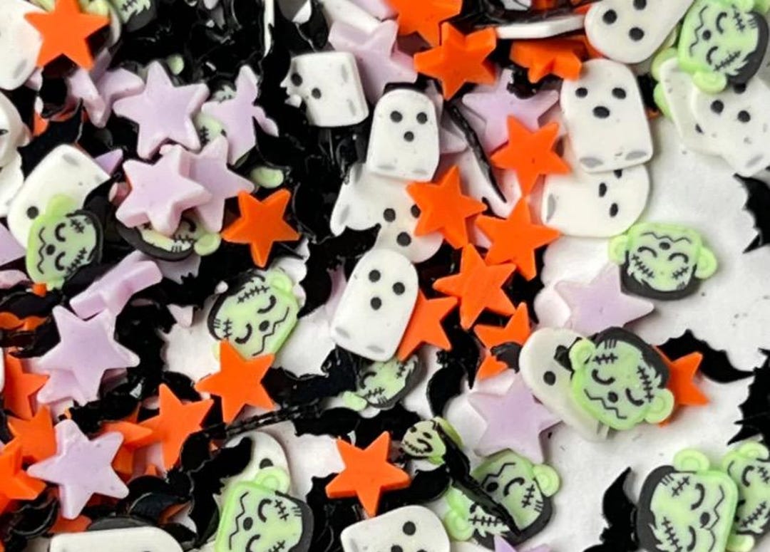 20g 10mm Mini Halloween Spooky Mix Polymer Clay Slices | Frankenstein ...