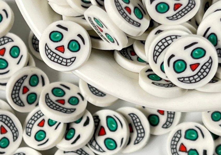 20g 10mm Creeper Killer Clown Round Polymer Clay Slices | Decoden ...