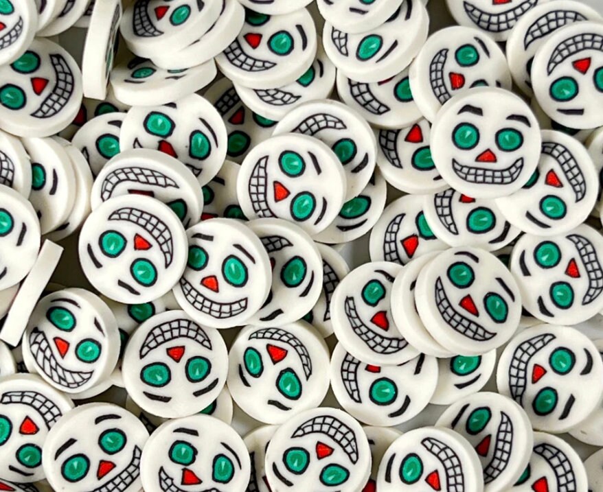 20g 10mm Creeper Killer Clown Round Polymer Clay Slices | Decoden ...