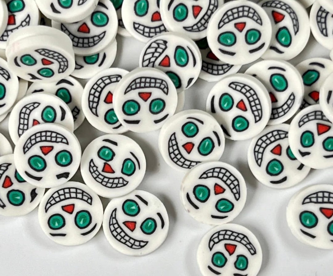 20g 10mm Creeper Killer Clown Round Polymer Clay Slices | Decoden ...